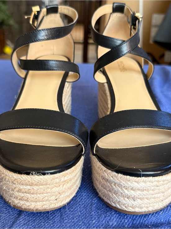 Michael Kors | Shoes | Michael Kors Black Leather Strappy Platform ...